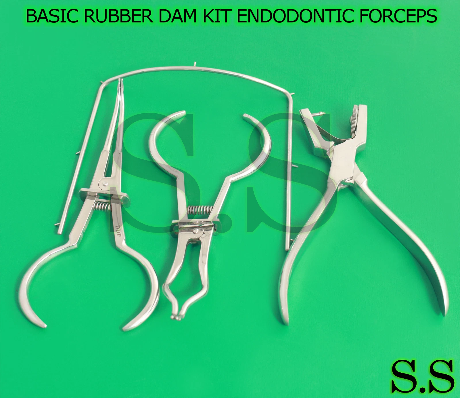 Basic Rubber Dam Kit Endodontic Hole Punch Pliers Ainsworth Clamp ...
