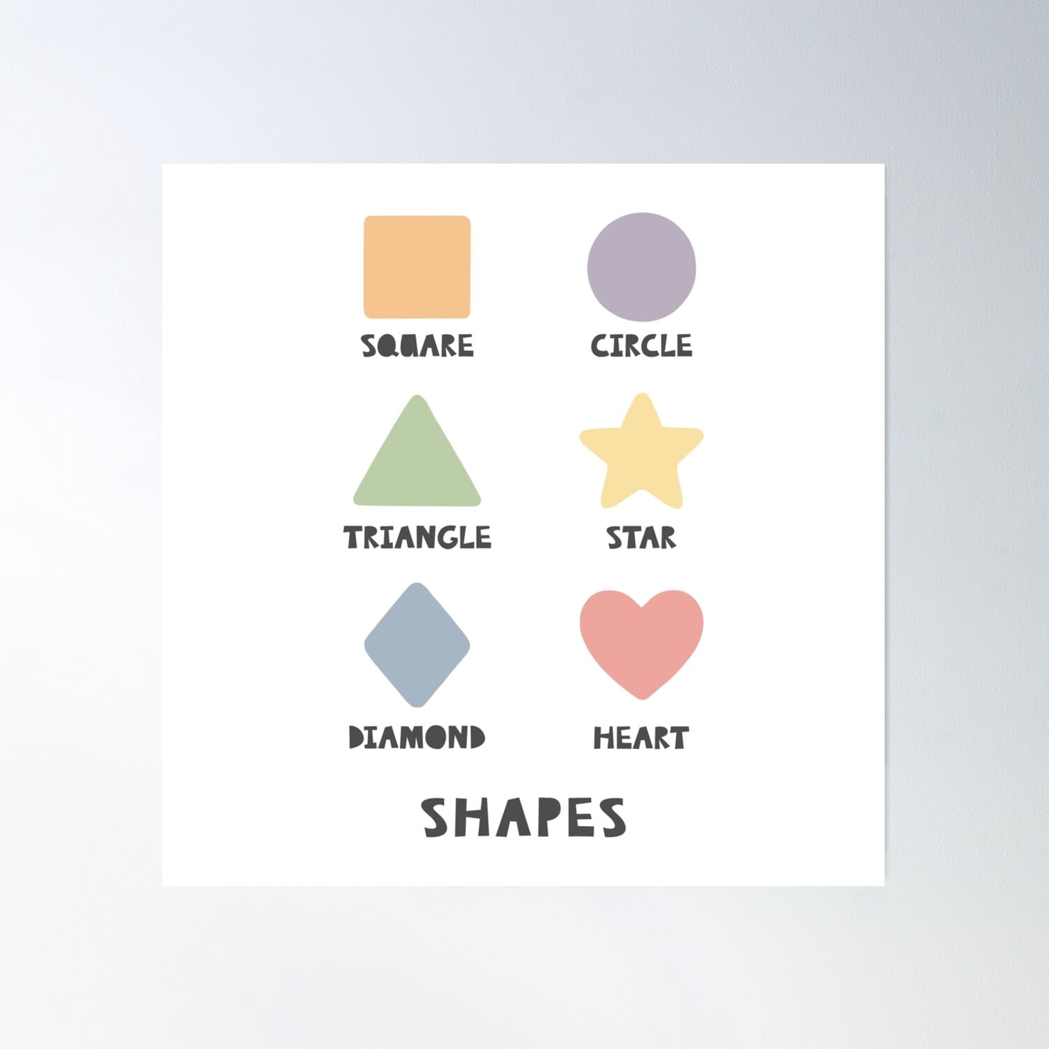 Basic Shapes Poster Wall Art, Modern Wall Decor, 30x30 UNFRAMED ...