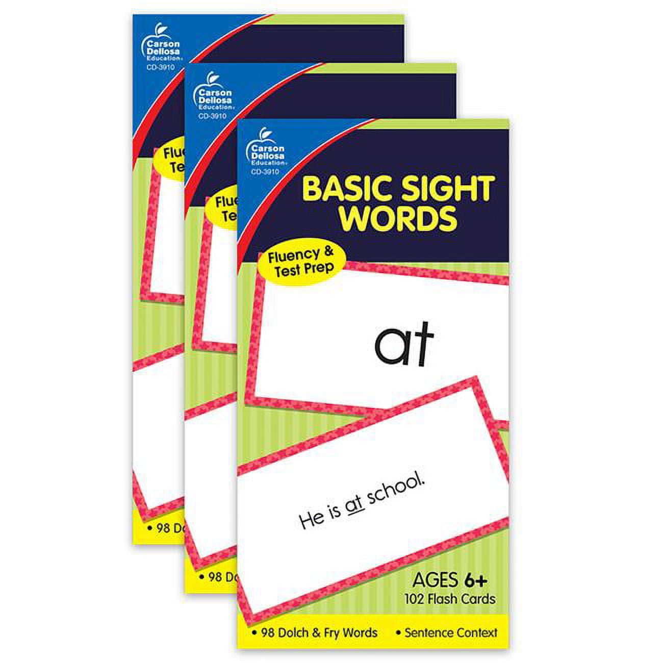 Basic Sight Words Flashcards, Pack of 3 - Walmart.com