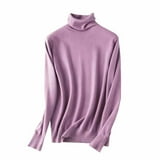 Basic Solid Tops for Woman Long Sleeve Turtleneck Thermal Shirts for ...