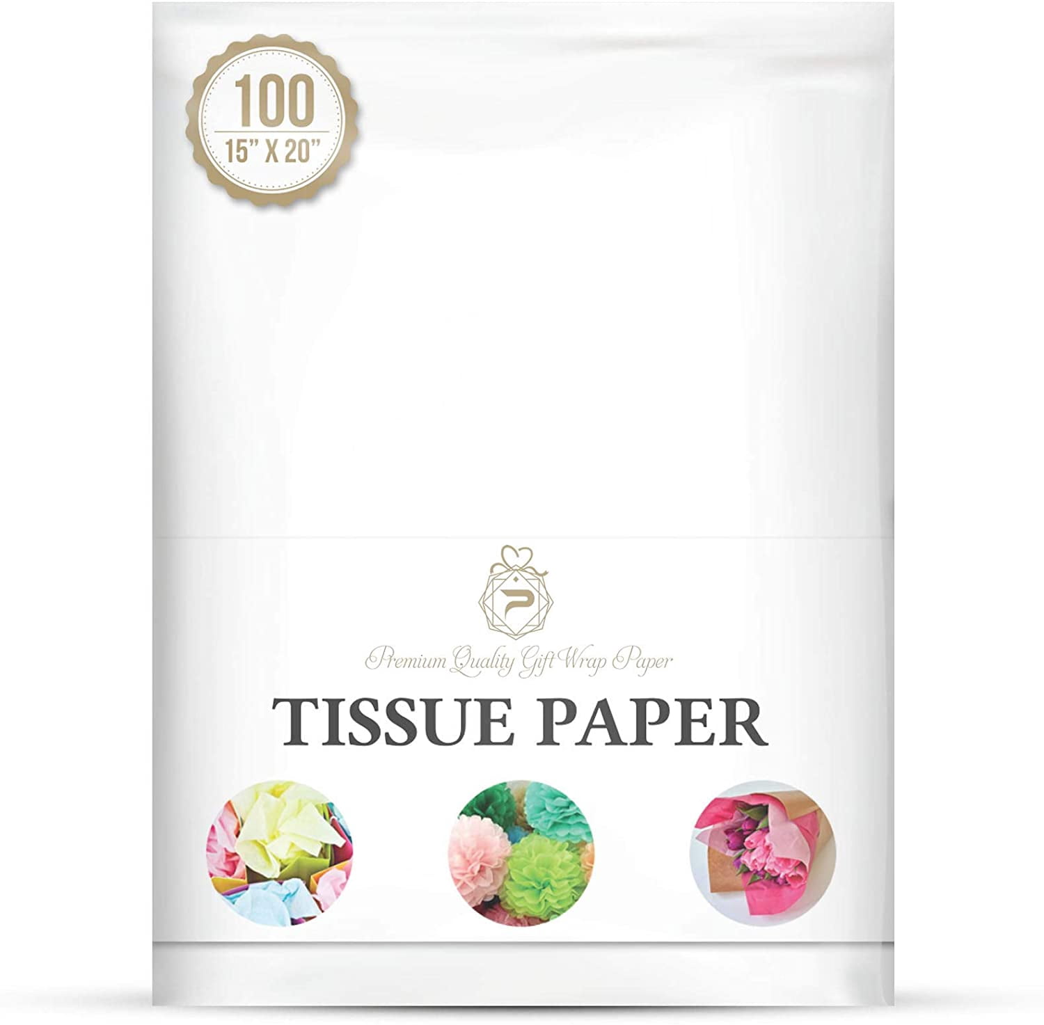 Basic Solid White Bulk Tissue Paper 15" x 20" - 100 Sheets - Walmart.com