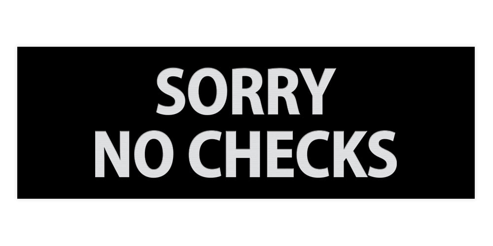Basic Sorry No Checks (Black / Silver) - Small - Walmart.com