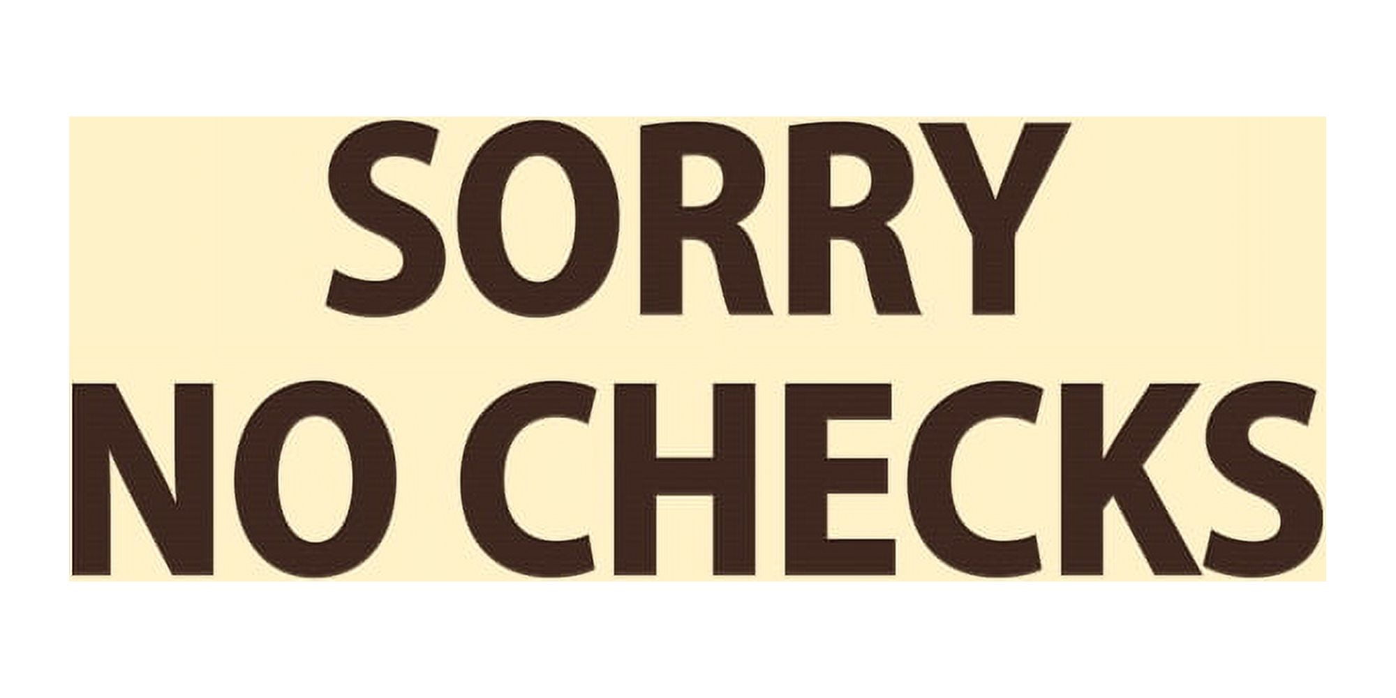 Basic Sorry No Checks (Ivory/Dark Brown) - Large - Walmart Business ...