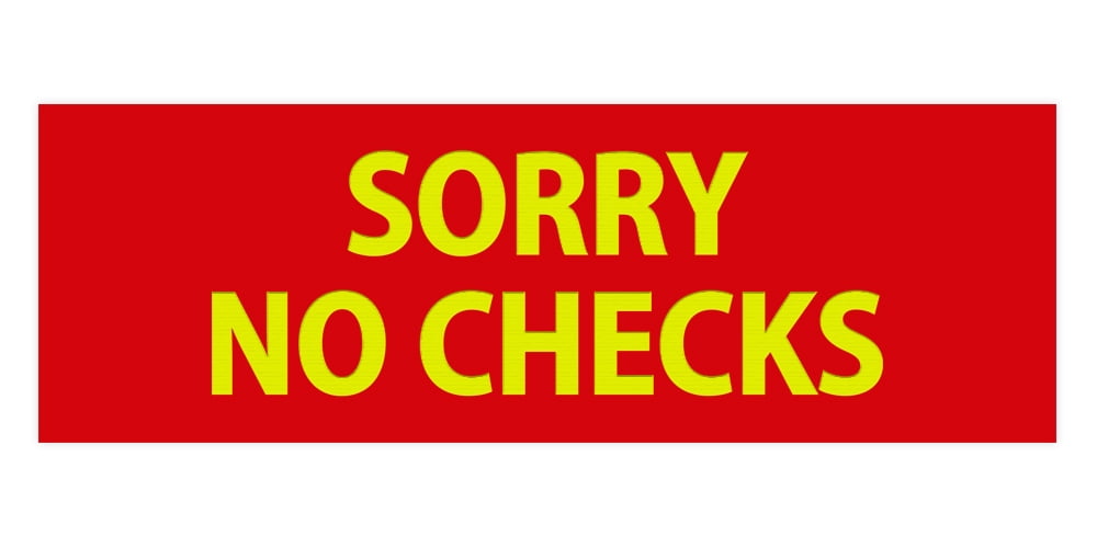 Basic Sorry No Checks (Red/Yellow) - Small - Walmart.com