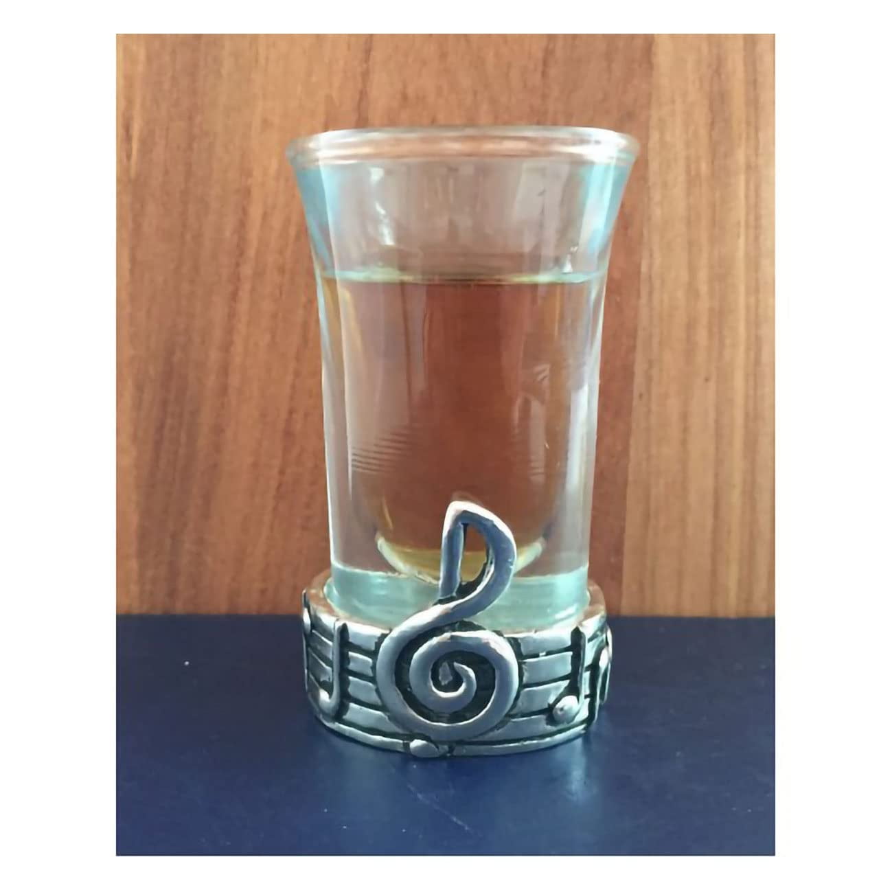 Basic Spirit Shot Glass with Pewter Clef Music Instrument Note for Home ...