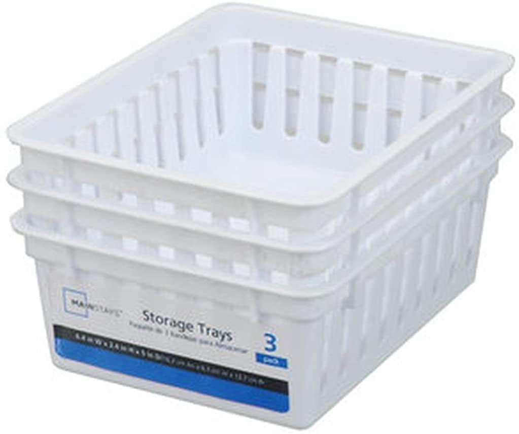 Basic Square Bin Storage Trays White 9 Pack - Walmart.com