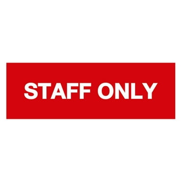 Square Staff Only Sign (Black) - Large - Walmart.com