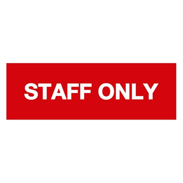 Basic Staff Only Sign (Red) - Large - Walmart.com