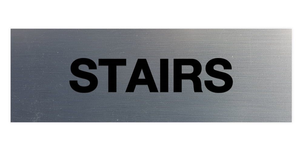Basic Stairs Sign (Brushed Silver) - Medium - Walmart.com