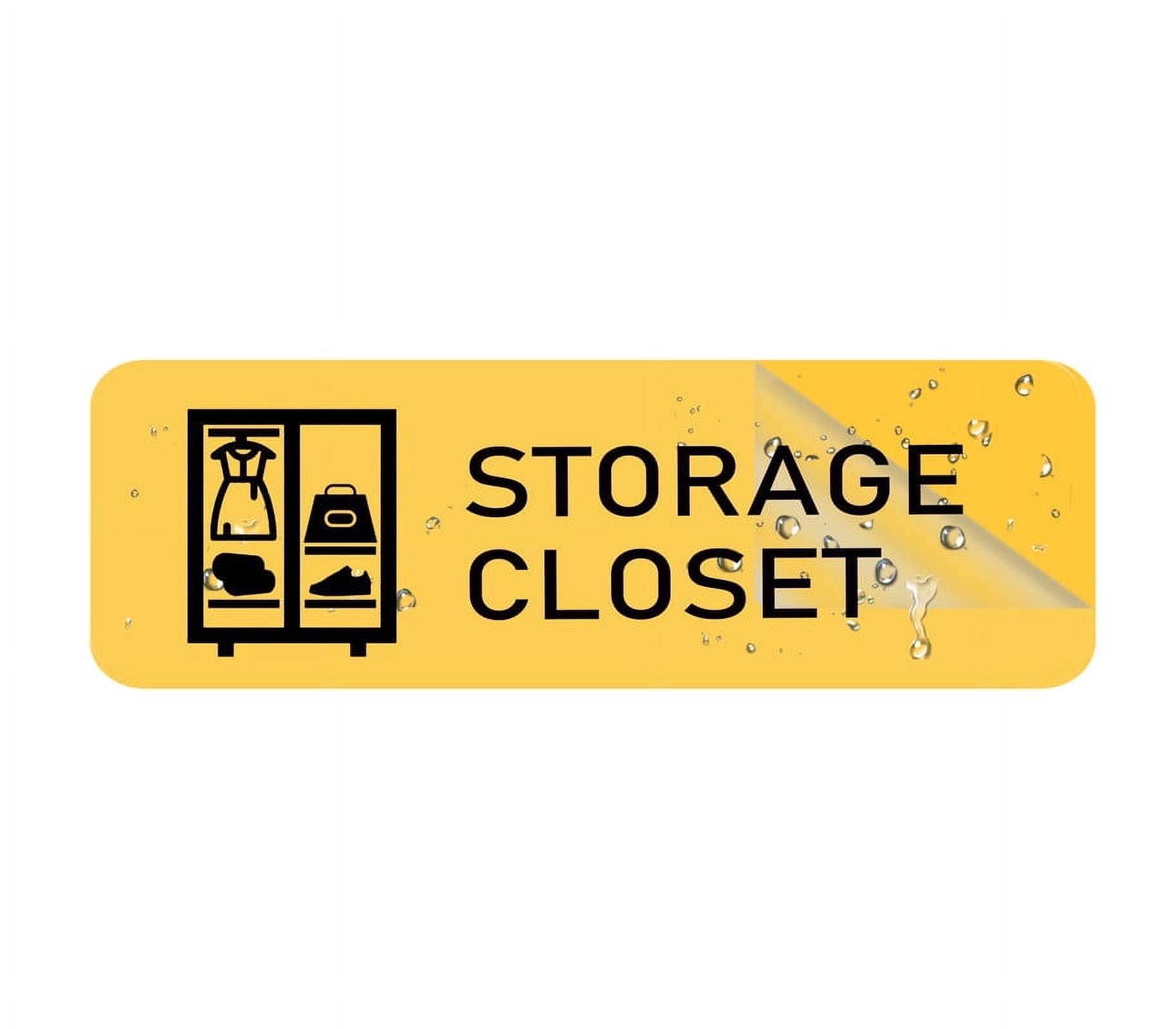 Basic Storage Closet Wall Or Door Sign Acrylic Plastic Sign And Easy To ...