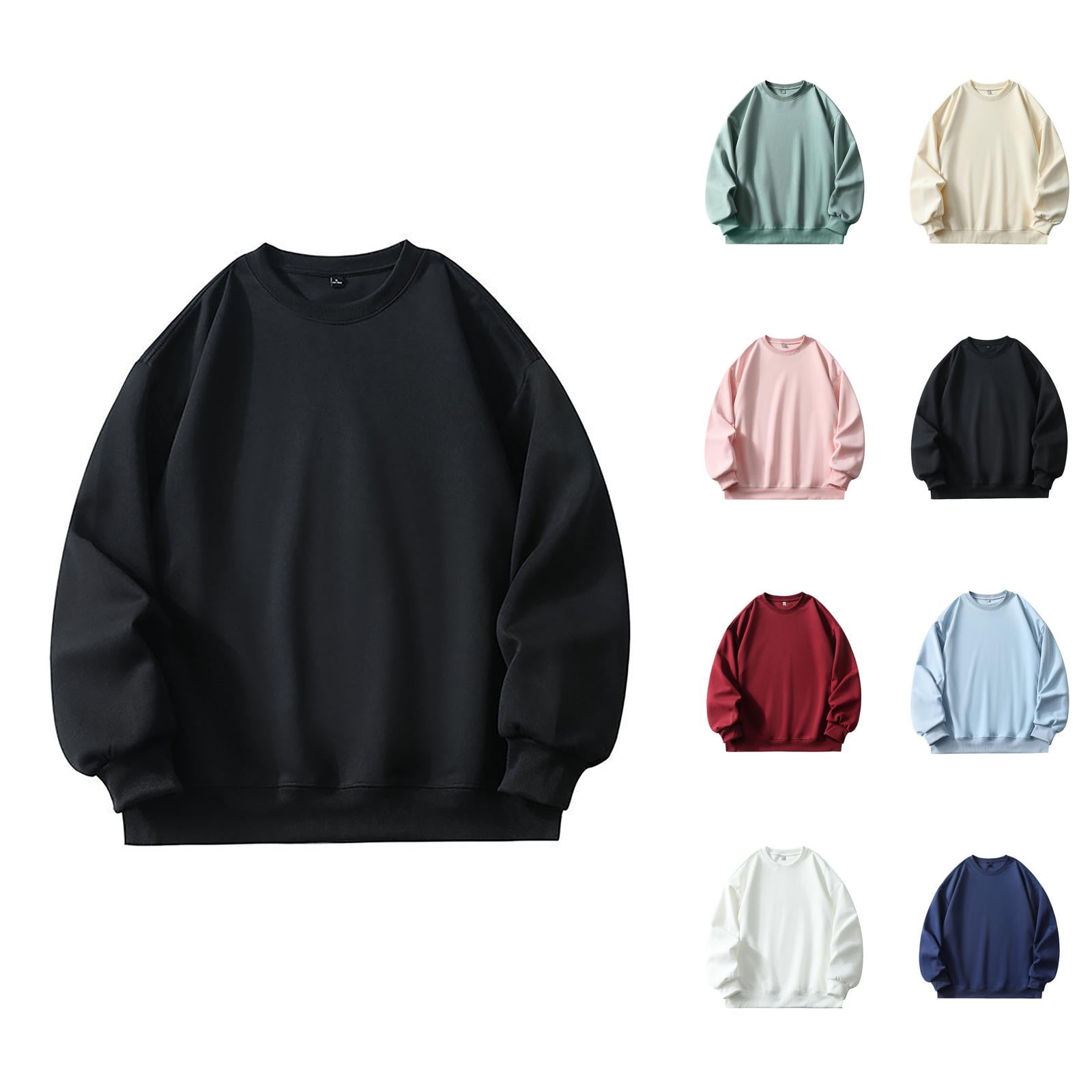 Basic Sweatshirts for Men 2025 Fall Winter Long Sleeve Crewneck Casual ...