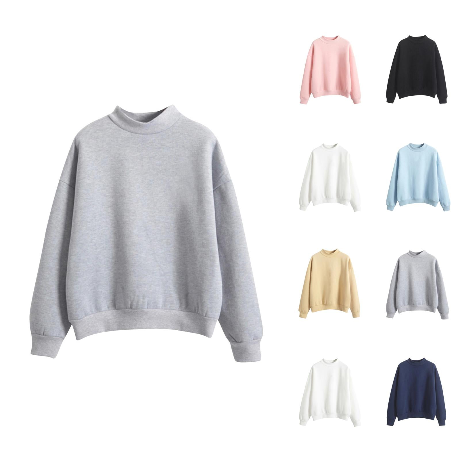 Basic Sweatshirts for Women 2025 Fall Winter Casual Long Sleeve ...