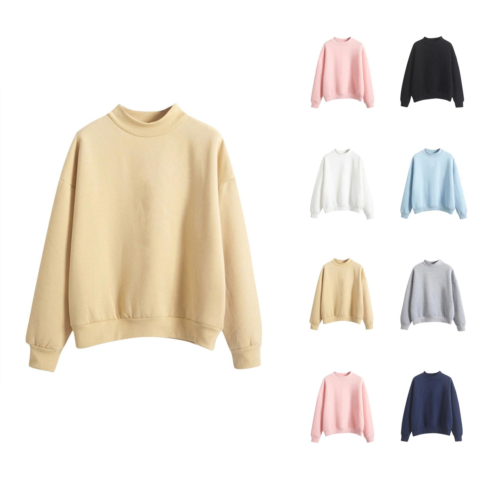 Basic Sweatshirts for Women 2025 Fall Winter Casual Long Sleeve ...