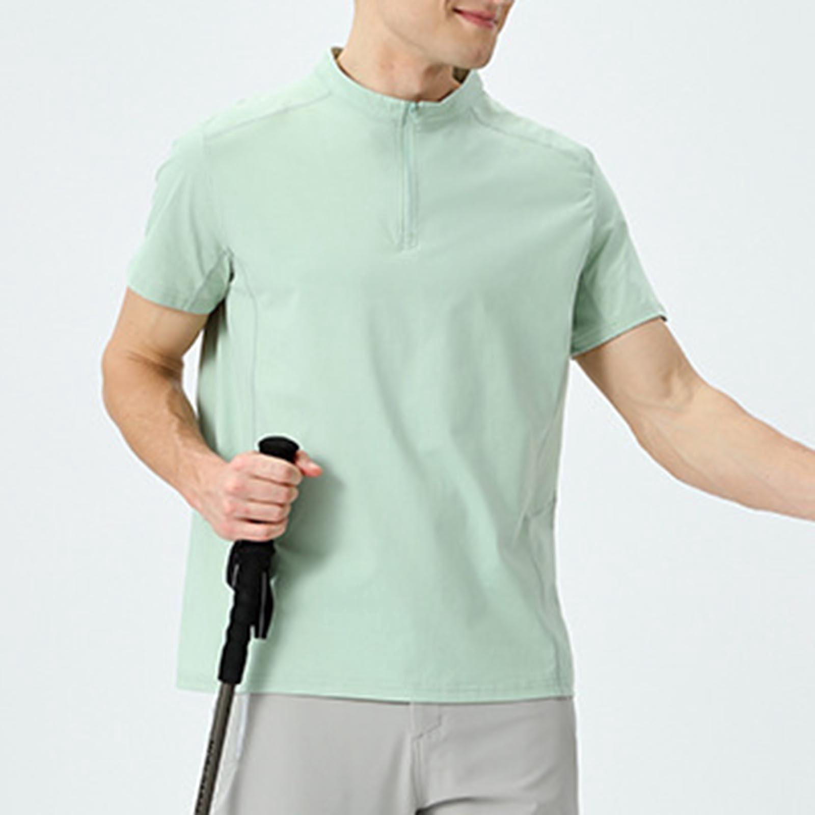 Basic T-Shirt for Men Solid Color Outdoor Sport Casual Breathable ...
