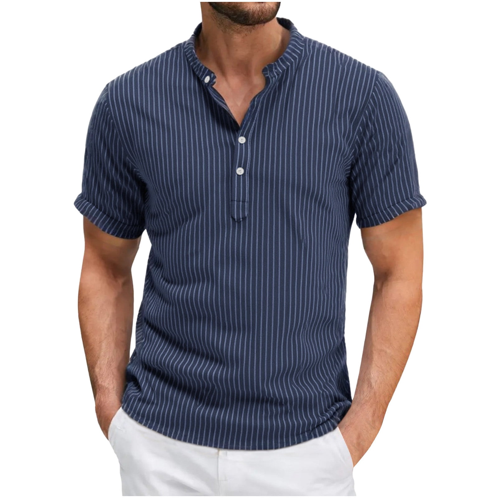Basic T Shirts for Men Summer Short Sleeve V-Neck Casual Loose Basic ...