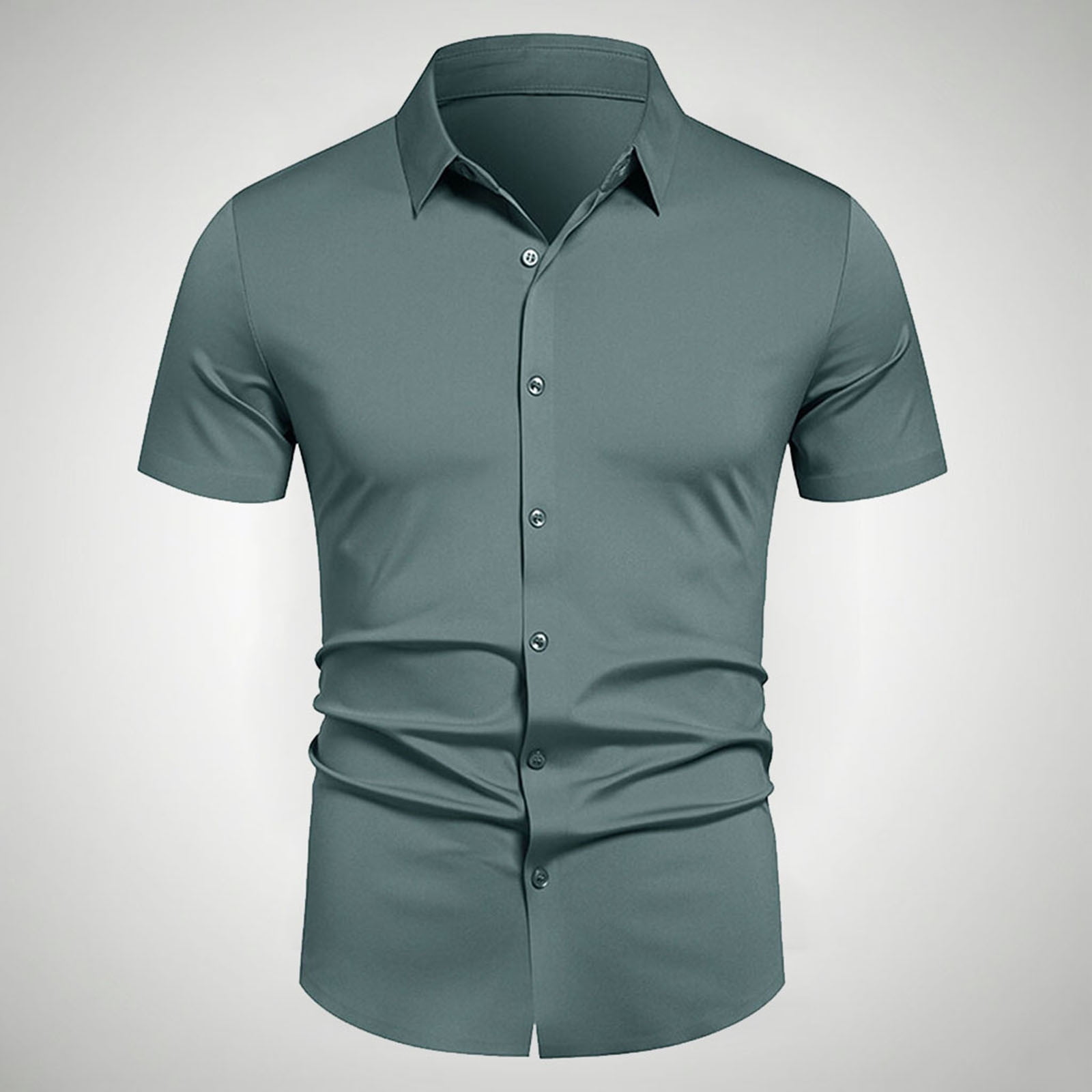 Basic T Shirts for Men Fashion Mock Neck Short Sleeve Workout Clothes ...