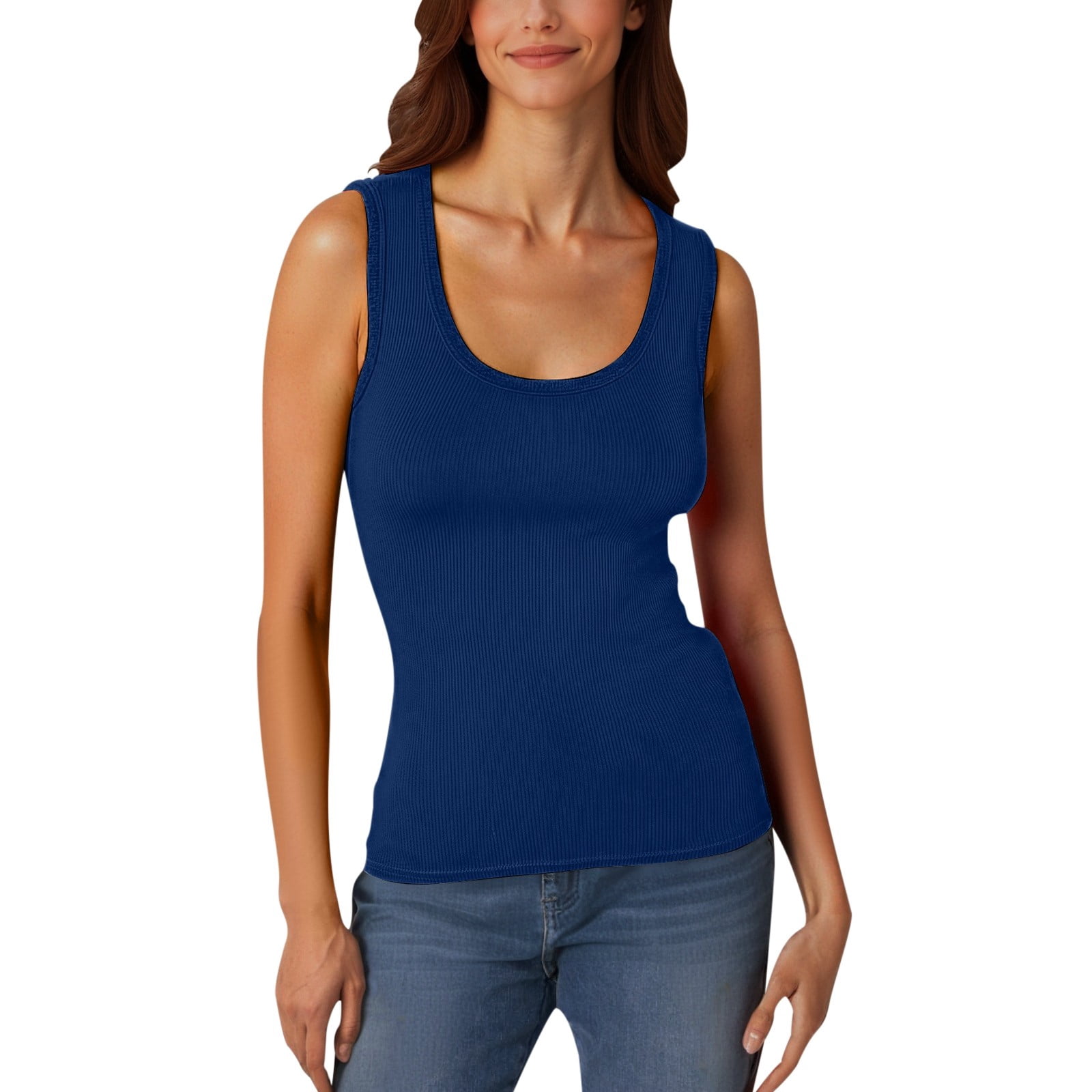 Basic Tank Tops for Women Long Fashion Solid Color Womens Summer Tank ...