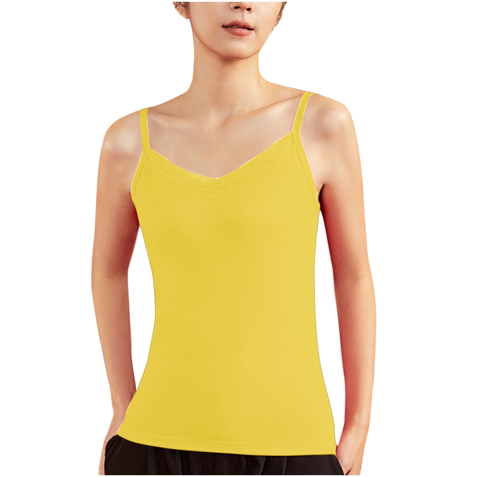 Basic Tank Tops For Women Casual Sleeveless Spaghetti Strap Lace Splice