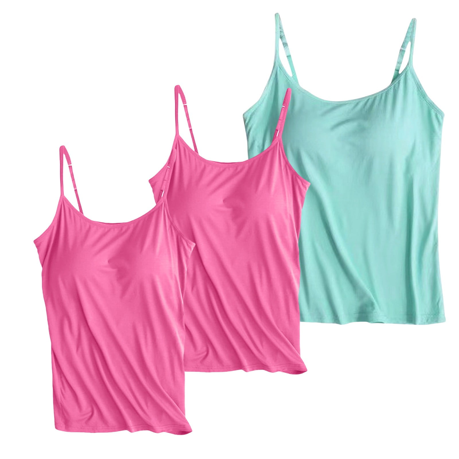 Basic Tank Tops for Women! Comdrip Chest Cushion Suspender Tank Top ...