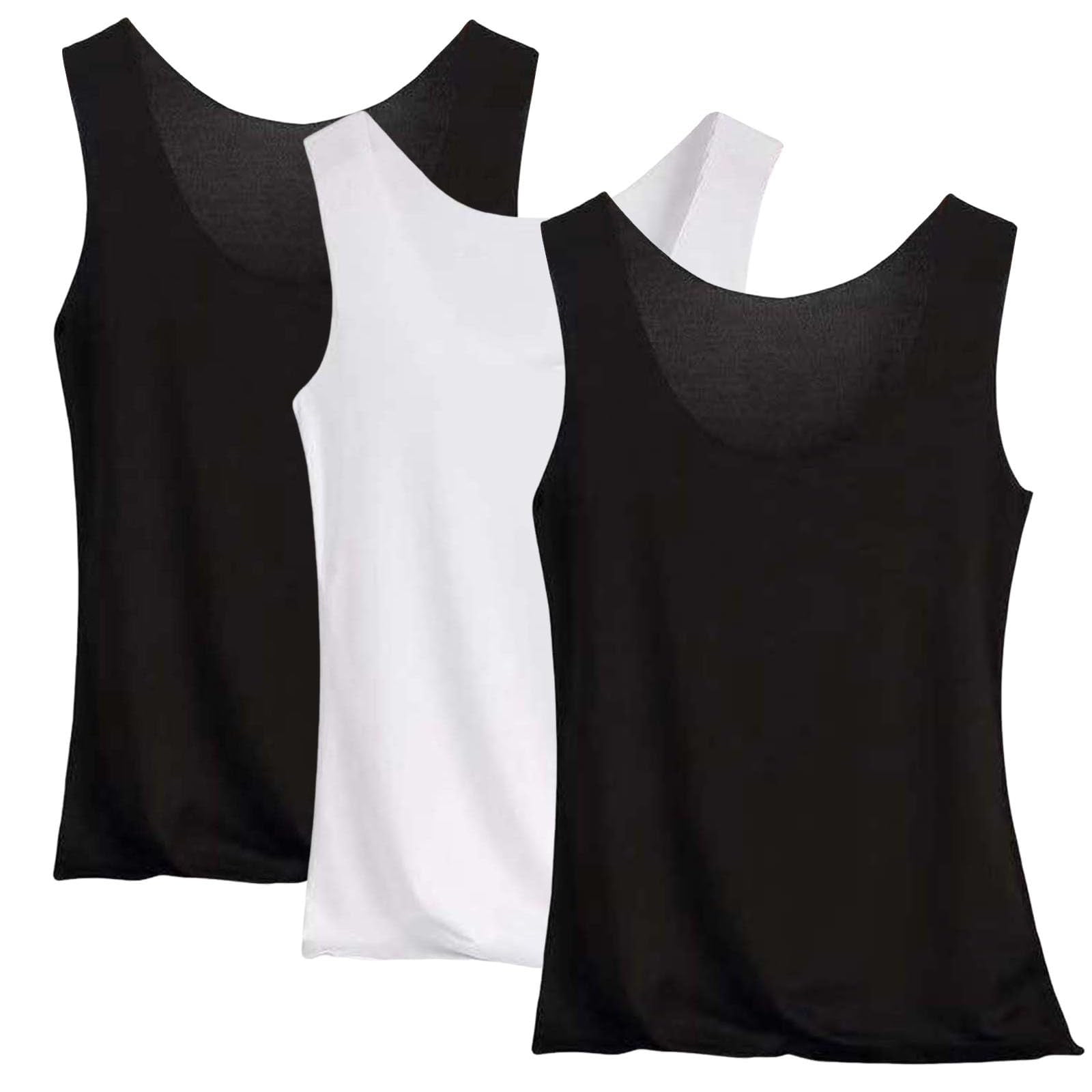 Basic Tank Tops for Women Crew Neck Loose Fit Summer Casual Undershirts ...