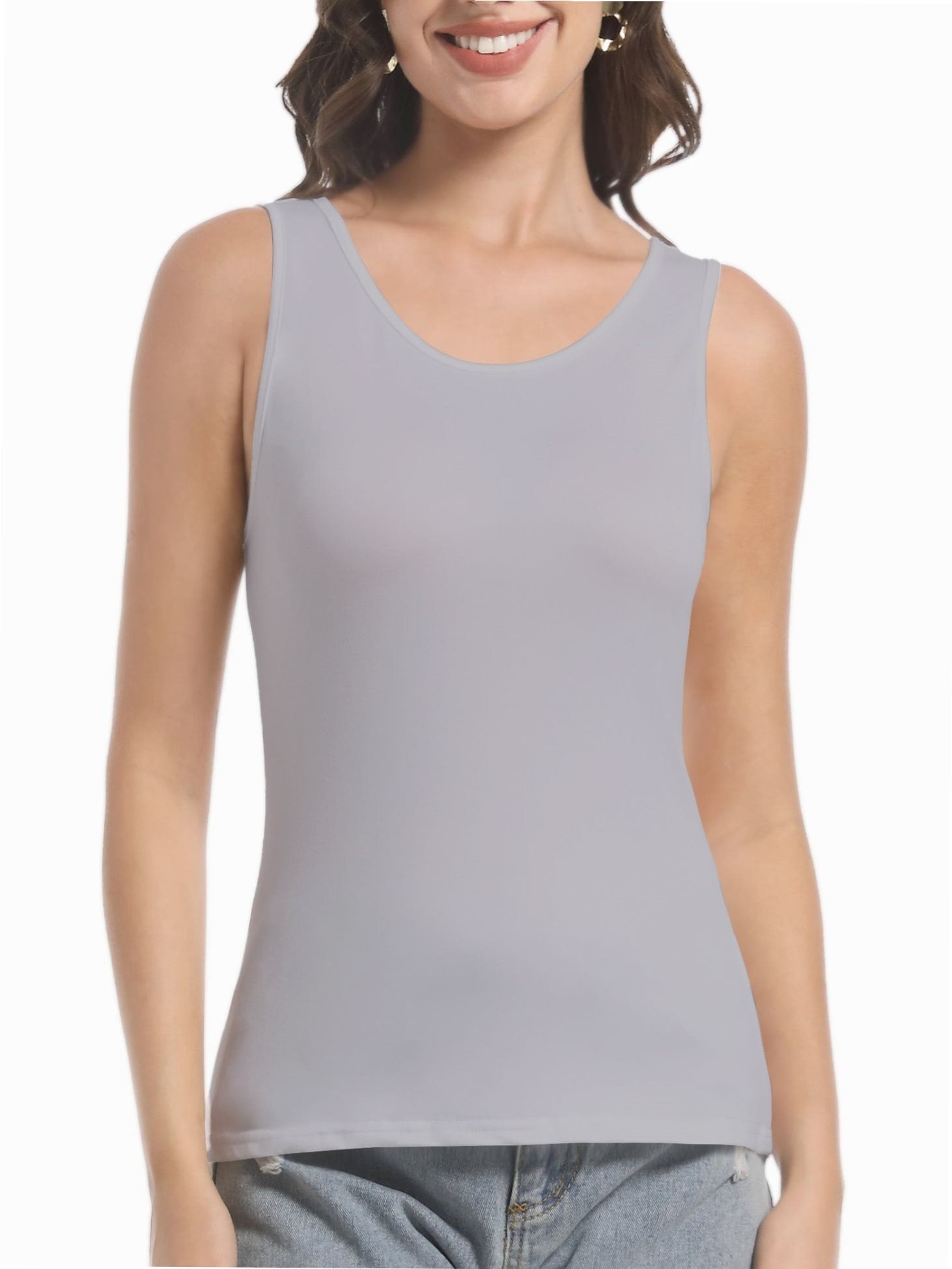 Basic Tank Tops for Women Undershirt Tank Top Sleeveless Under Shirts ...