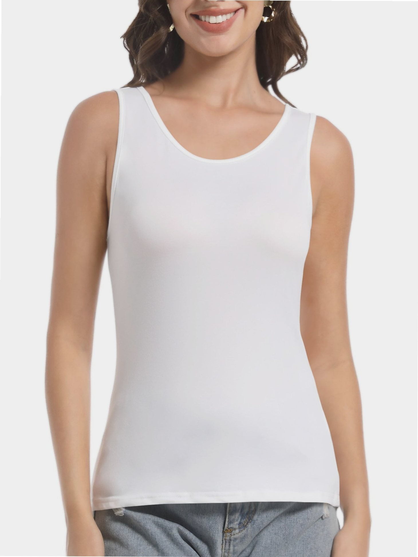 Basic Tank Tops for Women Undershirt Tank Top Sleeveless Under Shirts ...