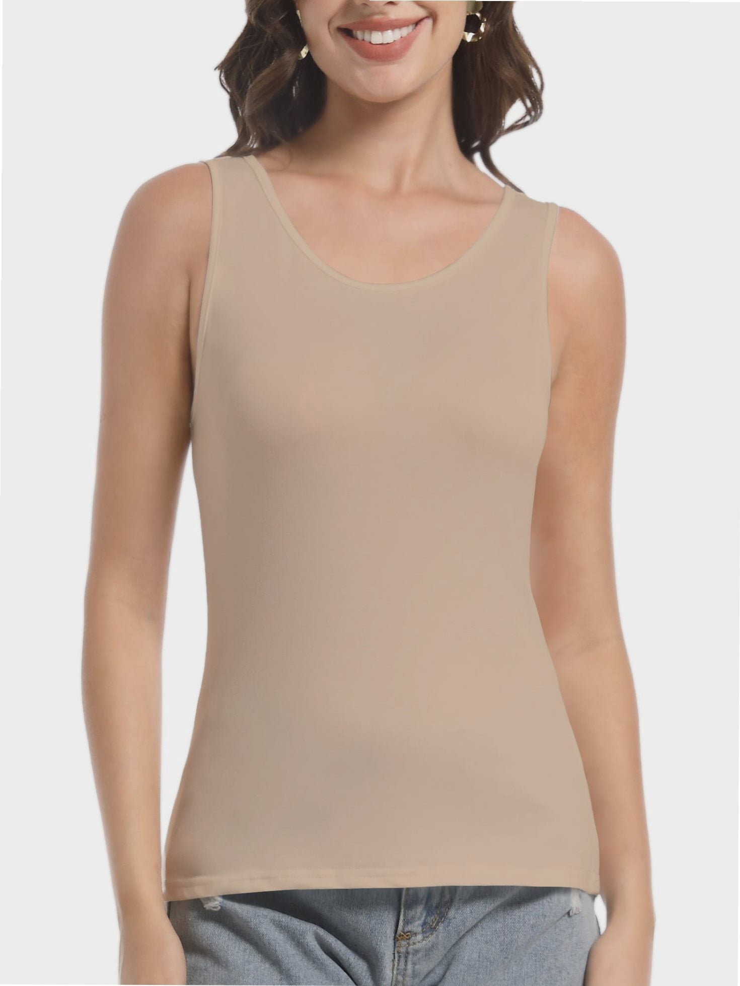 Basic Tank Tops for Women Undershirt Tank Top Sleeveless Under Shirts ...