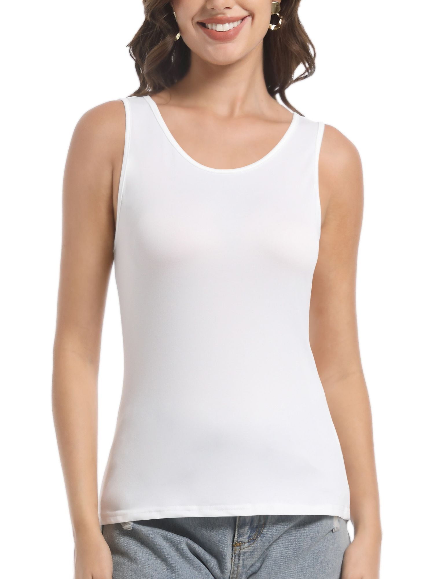 Basic Tank Tops for Women Undershirt Tank Top Sleeveless Under Shirts ...