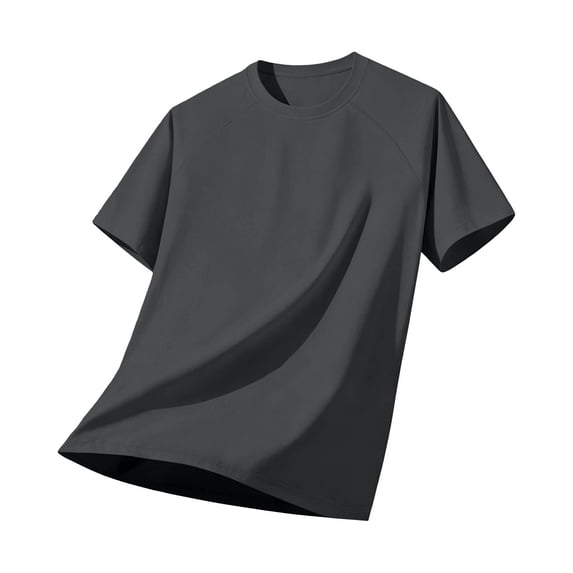 Basic Tee for Men Big & Tall Solid Color Crew Neck Short Sleeve Work ...