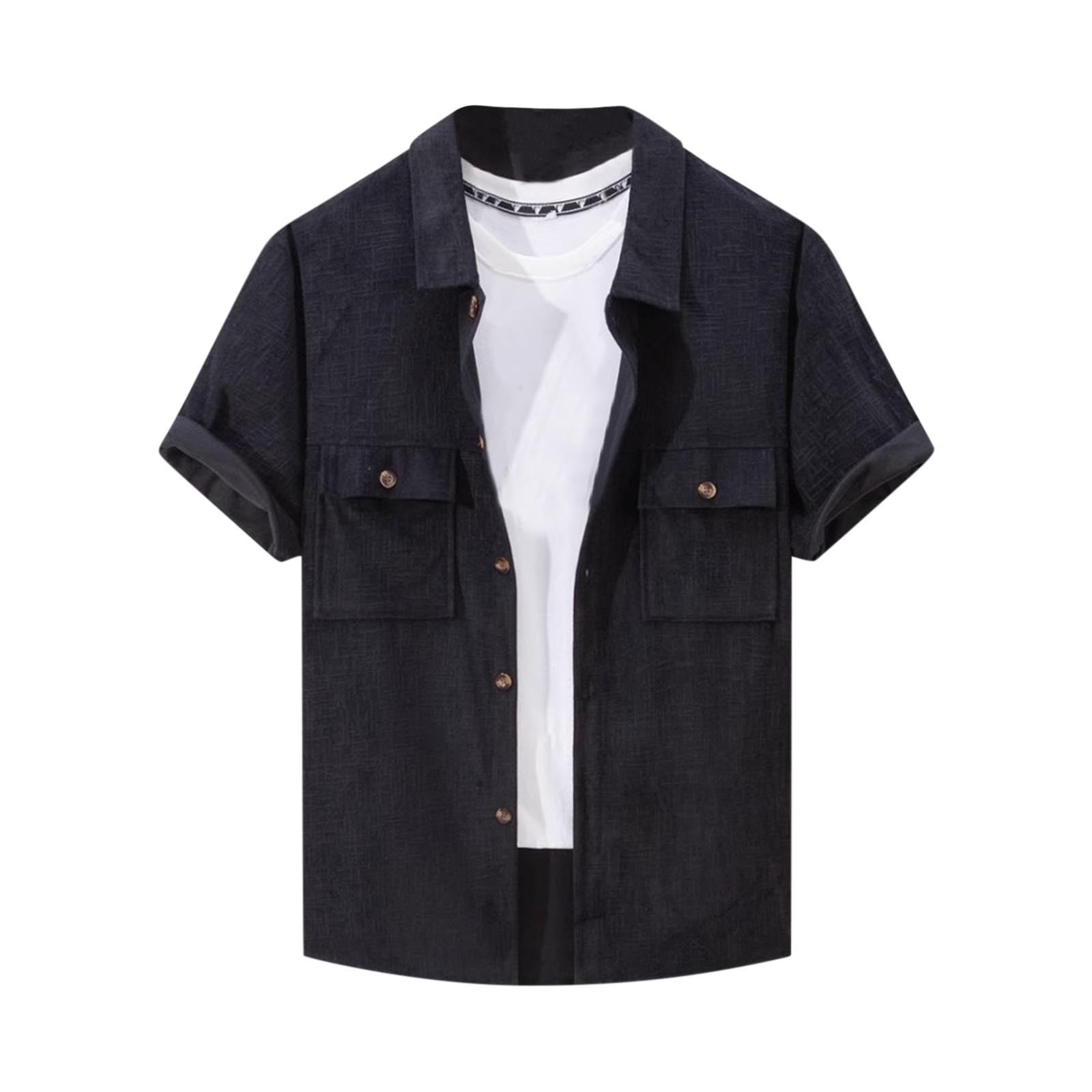 Basic Tees for Men Mens White T Shirt Mens Casual Button Down Shirts ...