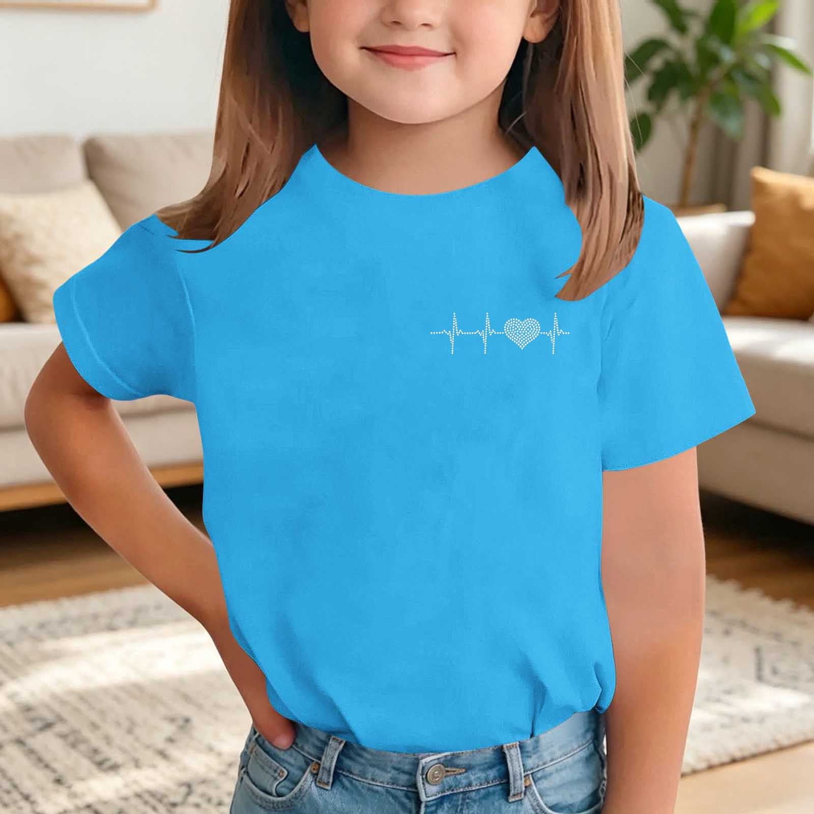 Basic Tees for Kids Age 1-38 Years Classic Crew Neck T-Shirt Casual ...