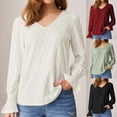 Basic Tees for Women Ladies Fall Winter Fashion Solid V Neck Long ...