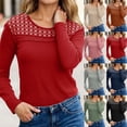 Basic Tees for Women Women Fall Long Sleeve Lace Knit Casual Soft Daily ...