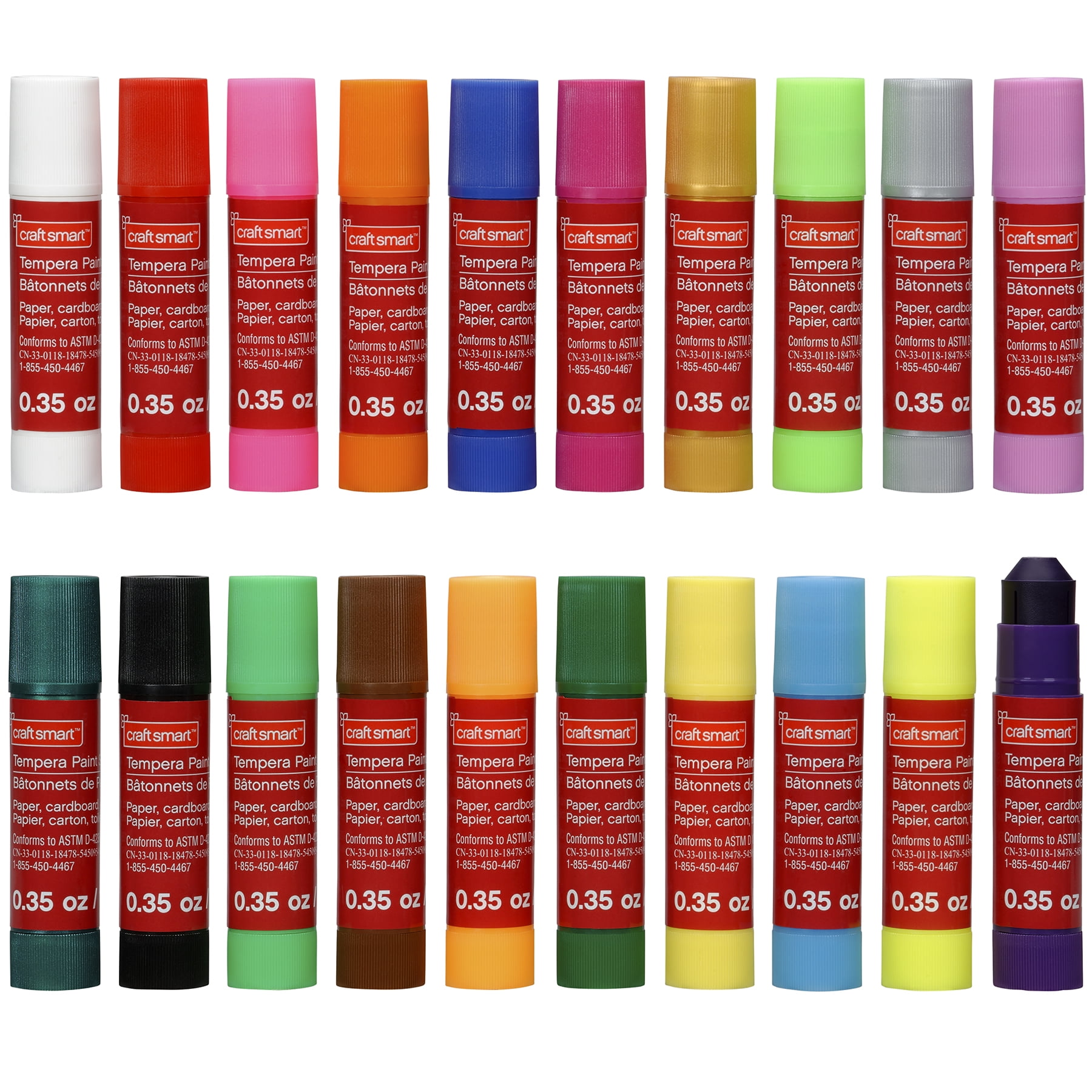 Basic Tempera Paint Stick Sets by Craft Smart™ - 20ct. - Walmart.com