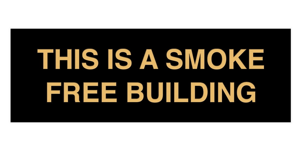Basic This is A Smoke Free Building Sign (Black Gold) - Medium ...