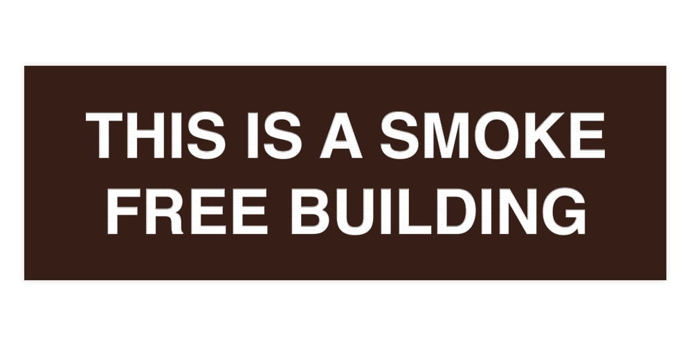 Basic This is A Smoke Free Building Sign (Dark Brown) - Large - Walmart.com