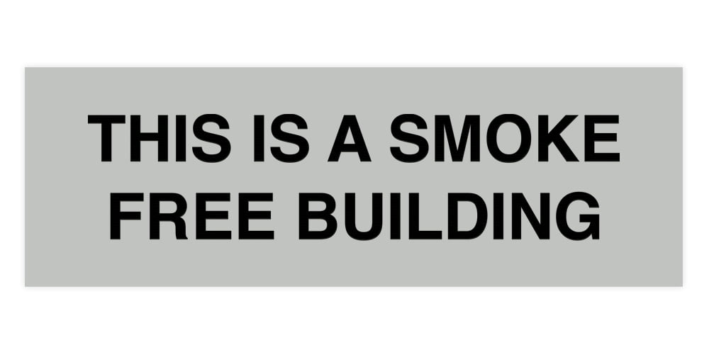 Basic This is A Smoke Free Building Sign (Lt Gray) - Large - Walmart.com
