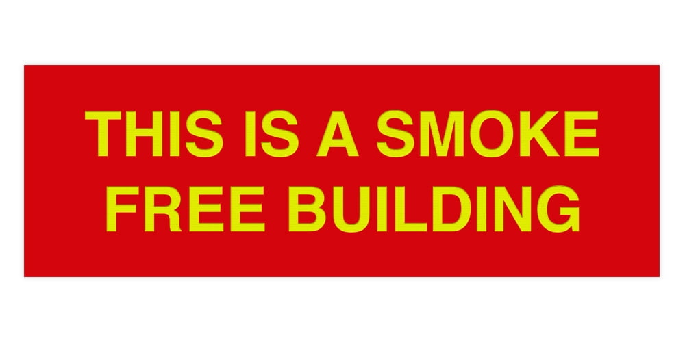 Basic This is A Smoke Free Building Sign (Red/Yellow) - Medium ...