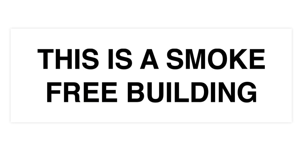 Basic This is A Smoke Free Building Sign (White) - Small - Walmart ...