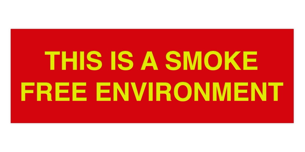 Basic This is a Smoke Free Environment Sign (Red/Yellow) - Large ...