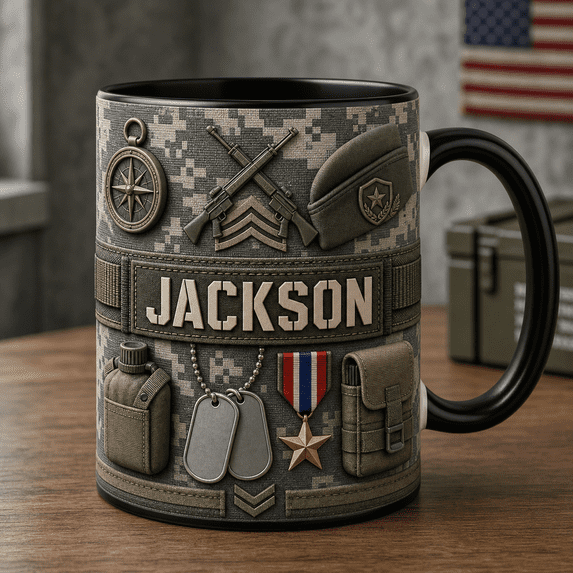 Basic Training Mug Custom Accent Mug for Army Graduation Gift, Father's ...