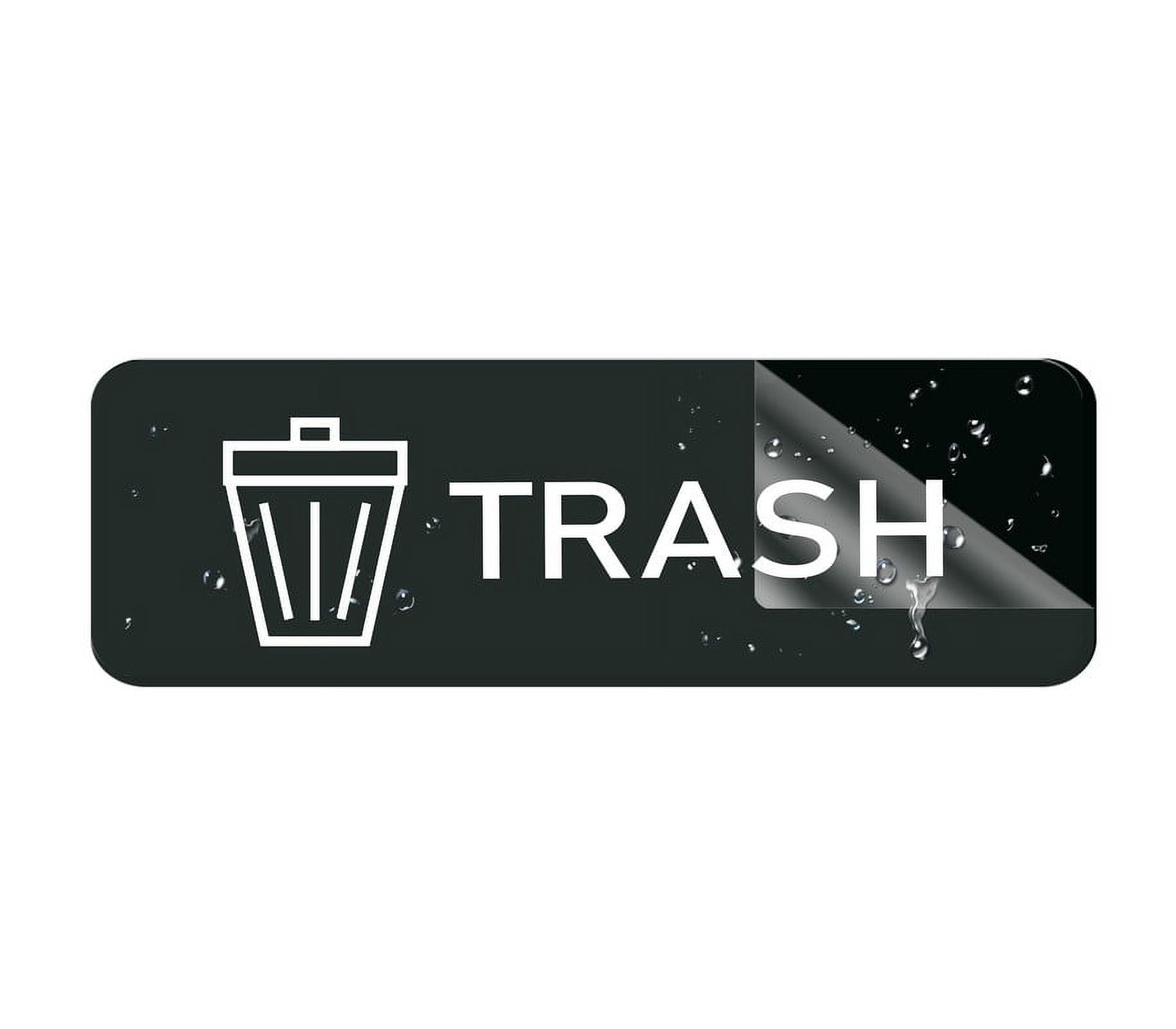 Basic Trash Wall Or Door Sign Signage Plastic Acrylic 10" X 3" With ...