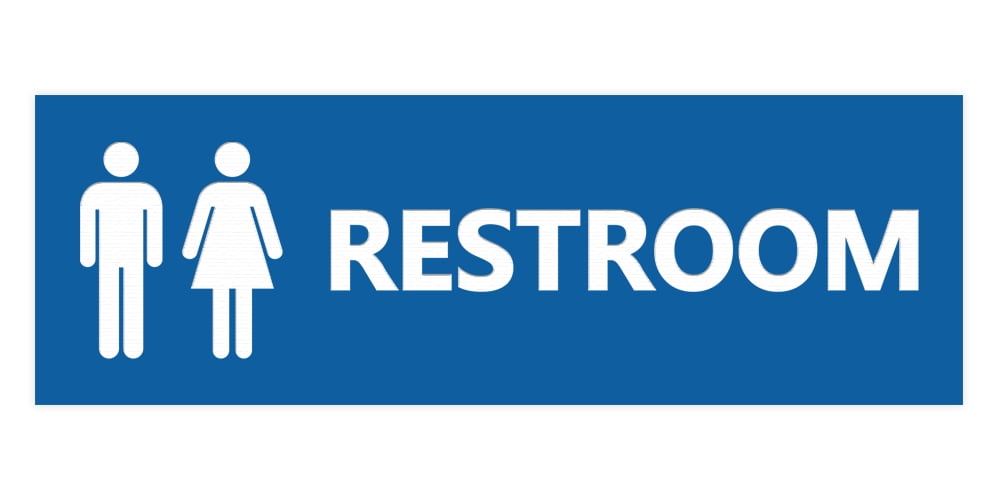 Basic Unisex Restroom Sign (Blue) - Medium - Walmart.com