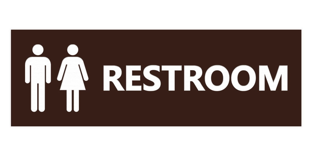 Basic Unisex Restroom Sign (Dark Brown) - Large - Walmart.com