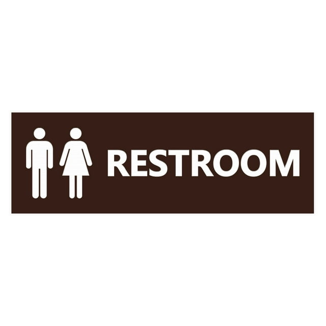 Basic Unisex Restroom Sign (Dark Brown) - Large - Walmart.com