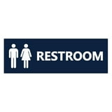 Basic Unisex Restroom Sign (Navy Blue / White) - Large - Walmart.com