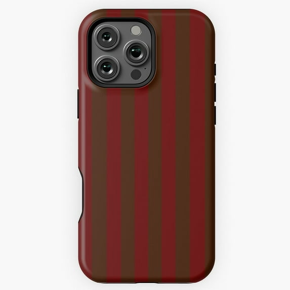 Basic Vertical Stripes Brown and Dark Red Phone Case for iPhone 16 15 ...