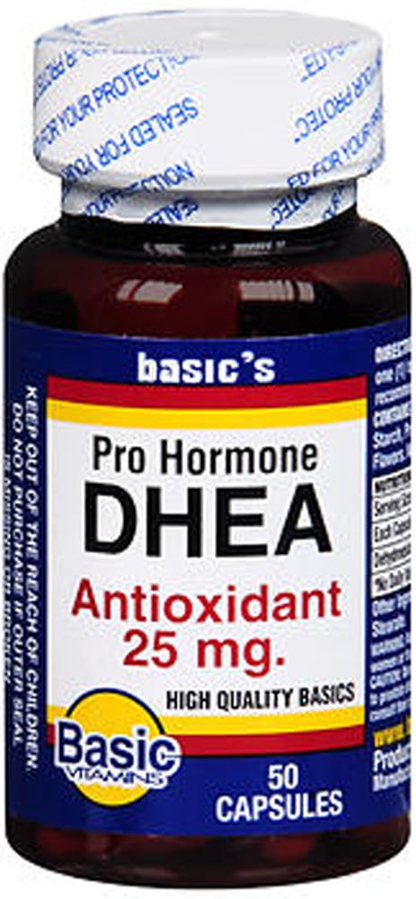 Basic Vitamins DHEA Antioxidant Capsules, 25 mg, 50 Count - Walmart.com