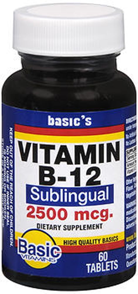 Basic Vitamins Vitamin B-12 Tablets, 2500 mcg, 60 Count - Walmart.com