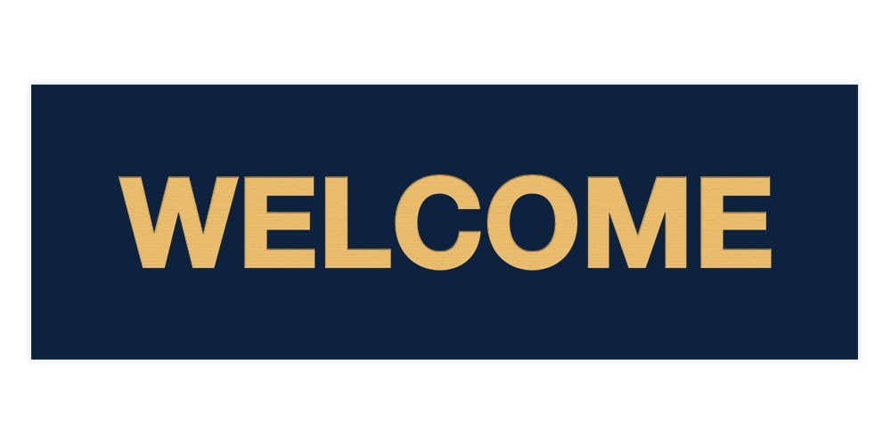 Basic Welcome Sign (Navy Blue/Gold) - Small - Walmart.com